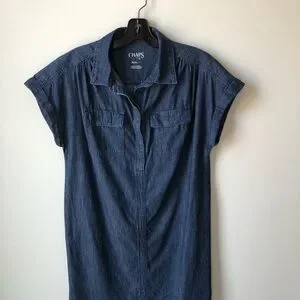 Chaps | Dresses | Chaps Dark Blue Denim Shirt Dress | Poshmark